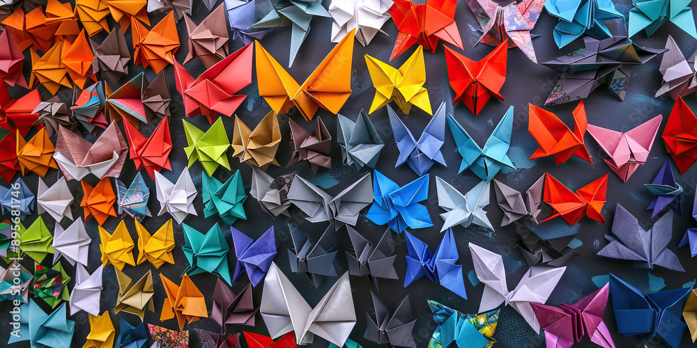 Art of Folding: A gallery wall displaying various forms of origami ...