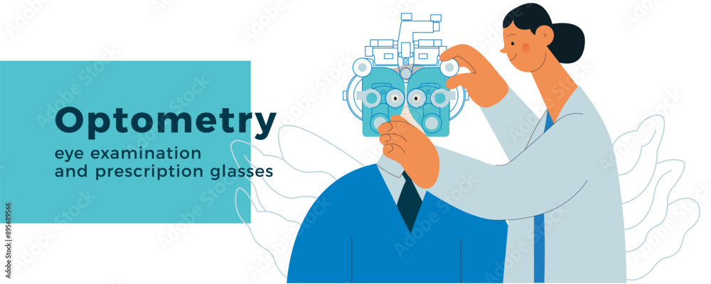 Optometry. Eye Test and Prescription Glasses. Medical Specialist and ...