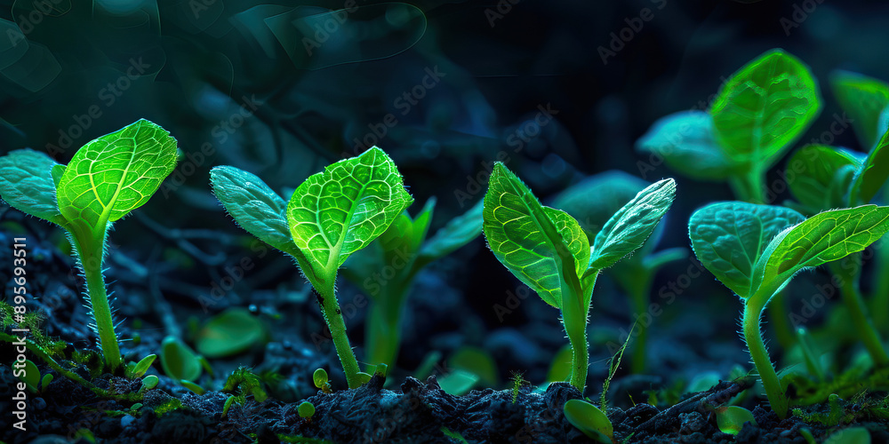 The Green Shoots of Growth: New leaves emerging from a plant-shaped ...