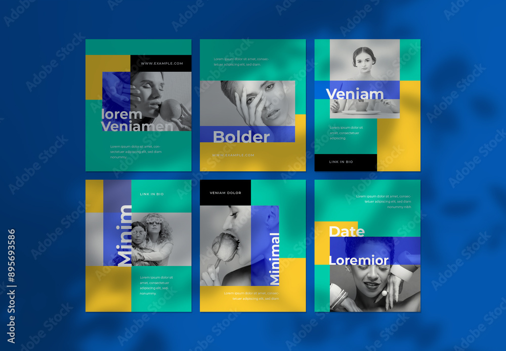 Bright and Bold Social Media Posts Stock Template | Adobe Stock