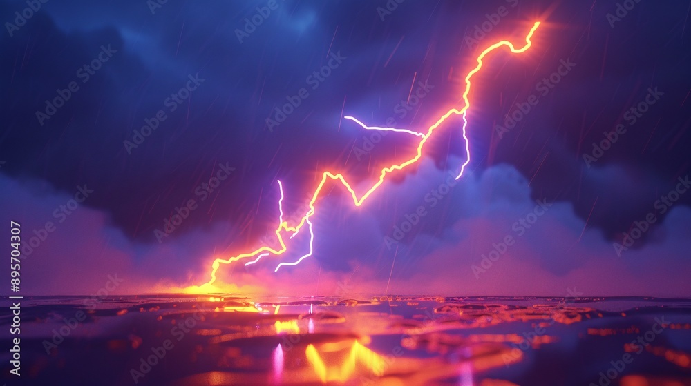 Bold lightning bolt comic lines, sleek yellow and blue background ...