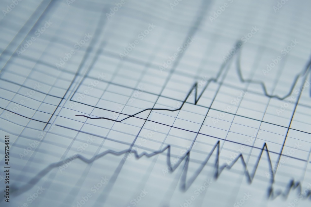 Polygraph Wave Line On Graph Paper Stock Illustration Adobe Stock