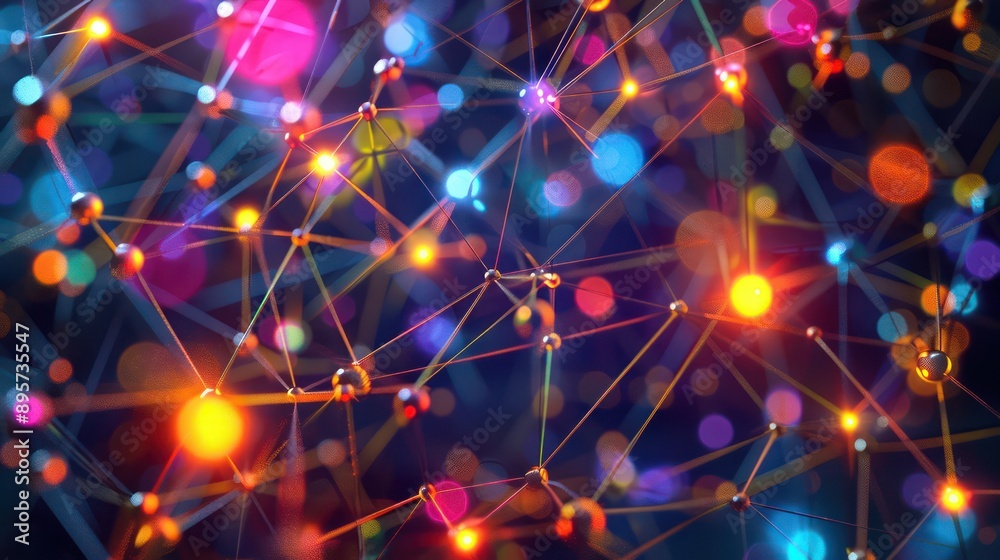 high-concept art installation where a delicate web of strings ...