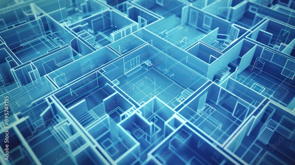 high-concept image of a budget as a detailed architectural blueprint ...