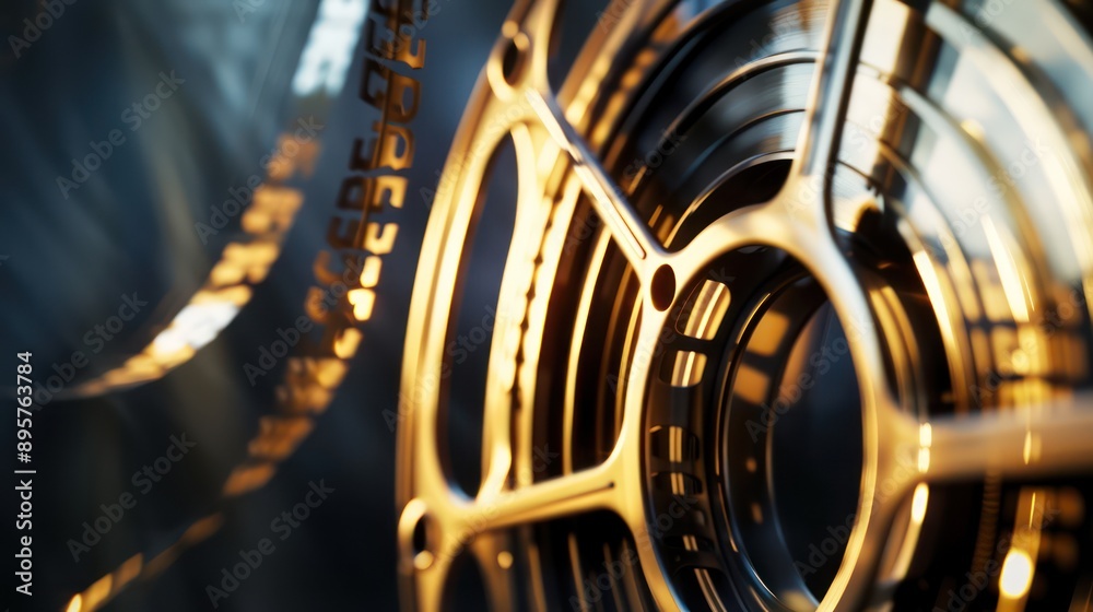 high-definition image of a classic film reel where each frame is a ...