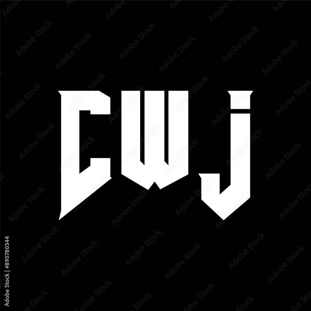 Vetor de CWJ letter logo design for technology company. CWJ logo design ...