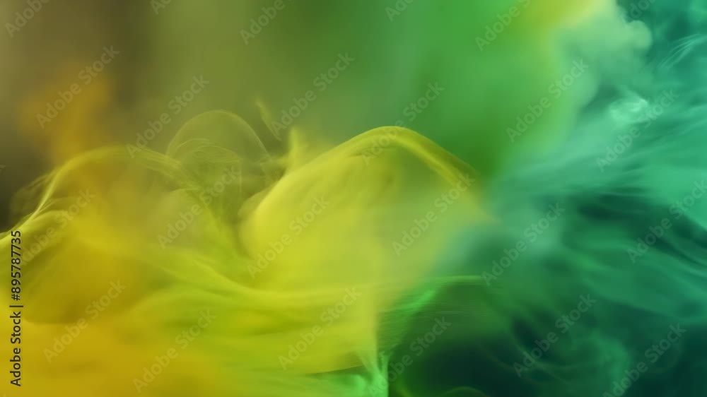 Bright, swirling smoke creates a mesmerizing effect in yellow, green ...