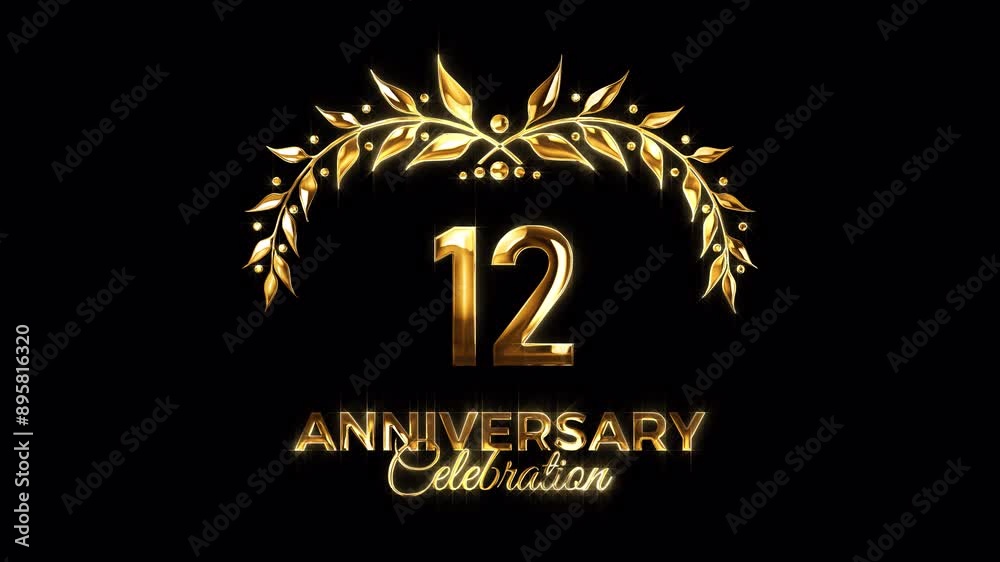 12th Anniversary Celebration. Happy 12 Years Anniversary Animation in ...