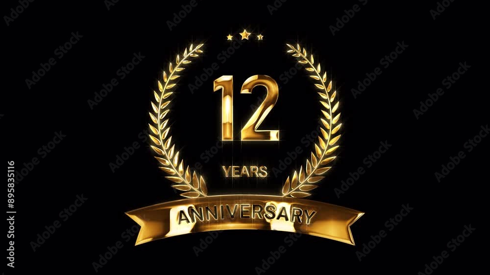 12th Anniversary Celebration. Happy 12 Years Anniversary Animation in ...