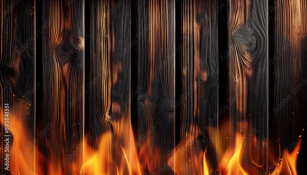 Abstract burned rustic wood plank vertical strip texture surface ...