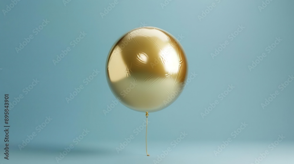 Foto de surreal floating gold balloon forming impossible geometric ...