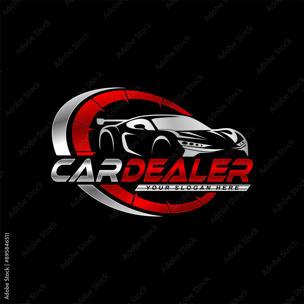 auto car dealership logo emblem silhouette template sport car showroom ...