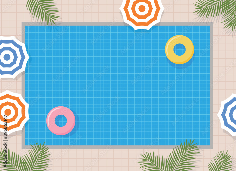 Background frame border illustration of summer season concept. Colorful ...