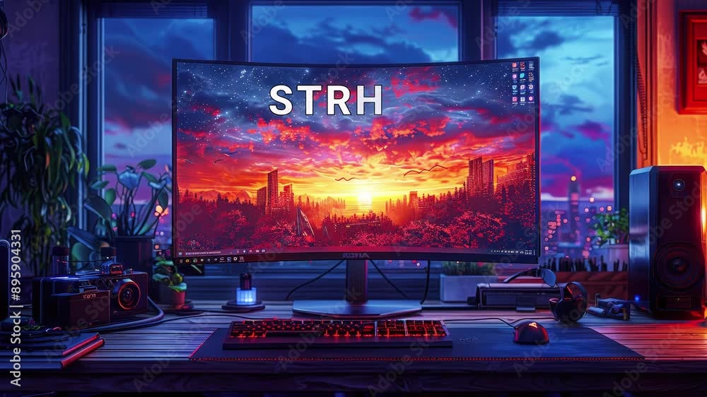 Stream starting well-equipped streamer setup animated wallpaper ...