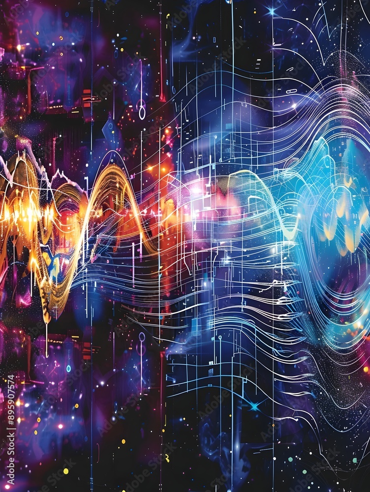 Mesmerizing digital depicting the vibrant dynamic energy and patterns ...