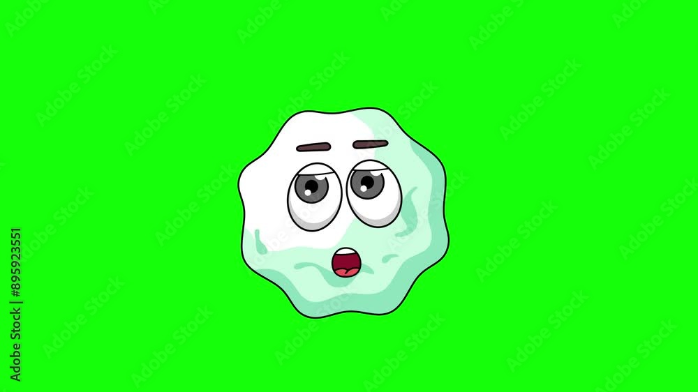 chewing gum cartoon facing with rolling eye, emoji emoticon animation ...