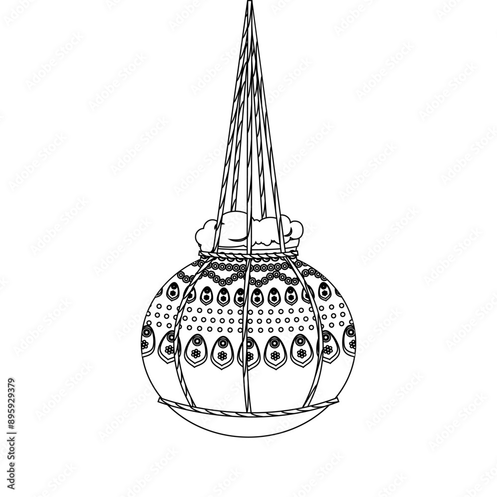 Vector illustration of hanging pot filled with butter on transparent ...
