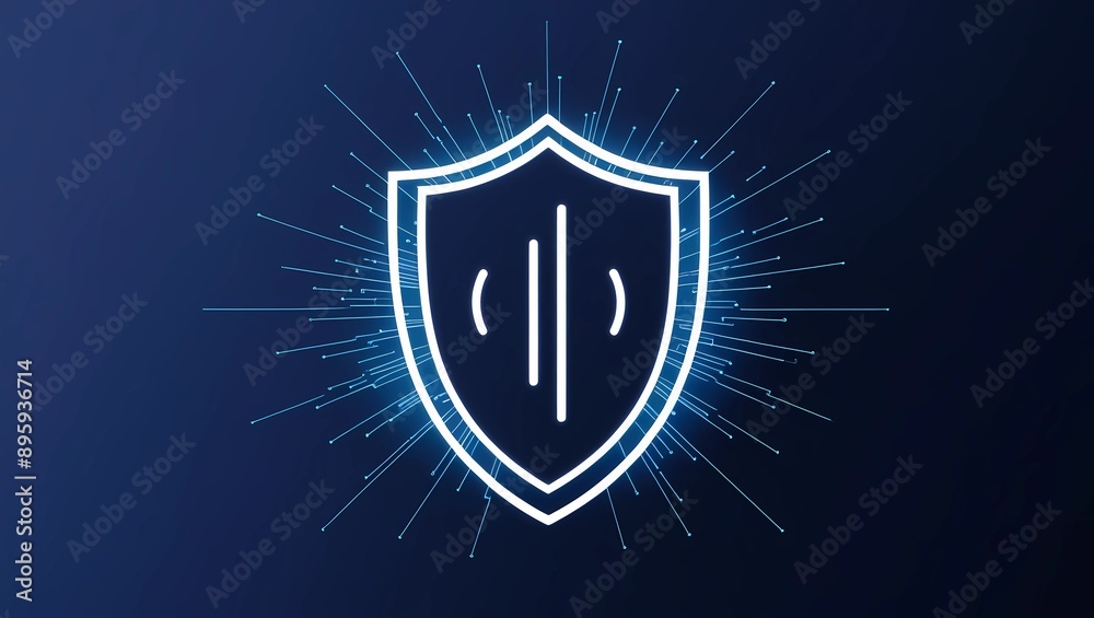 Data Protection: Cyber Security Shield in Dark Blue, futuristic cyber ...