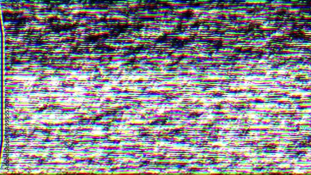 VHS overlay effect old tv noise footage. VHS Glitch. Bad TV signal. CRT ...