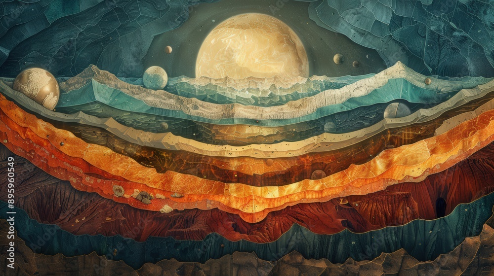A cross-section of Earth's layers, from the crust to the inner core ...
