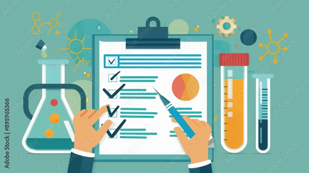 Diagram of a scientific method checklist, including steps such as ...