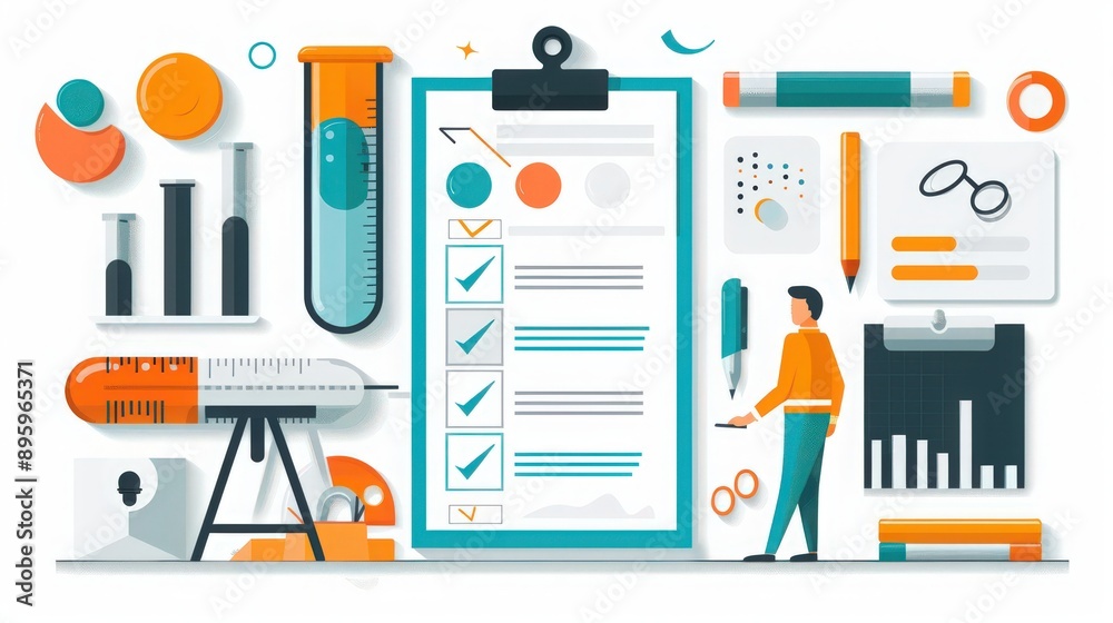 Diagram of a scientific method checklist, including steps such as ...