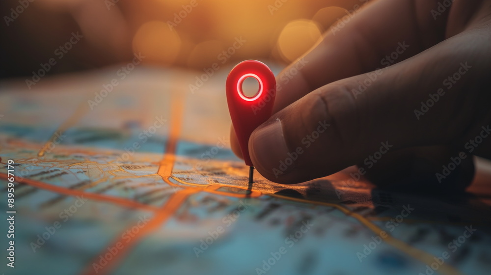 Detailed digital map displaying specific location marked vibrant big ...