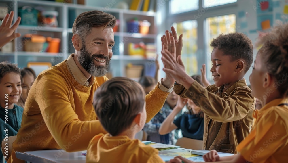 Using a high five as a birthday celebration for an elementary school ...