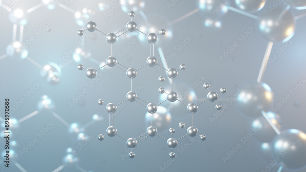 apomorphine molecular structure, 3d model molecule, apokyn, structural ...