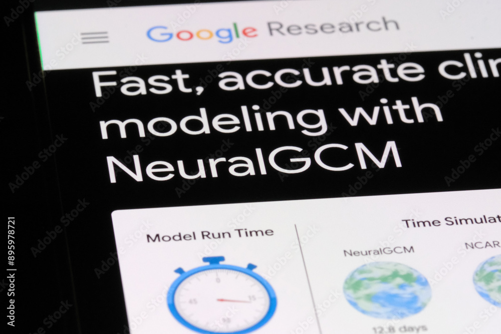 Shanghai,China-July 24th 2024: NeuralGCM AI model. Weather prediction ...