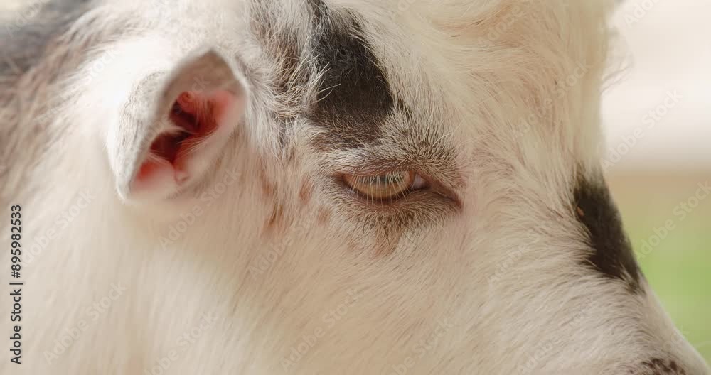Eye shot of adorable miniature goat. The African Pygmy Goat is the ...