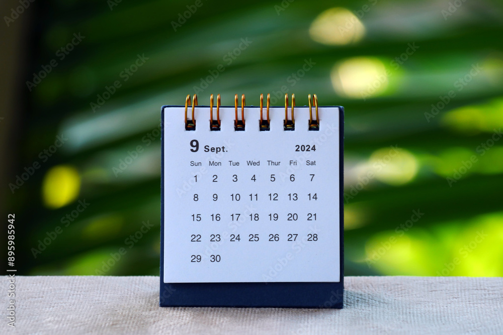 September 2024 - A small desktop calendar September 2024 with nature ...