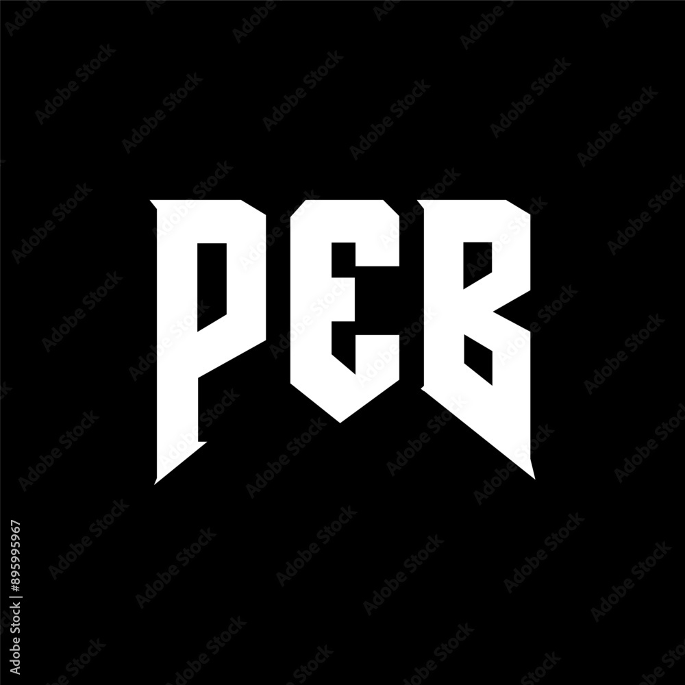 PEB letter logo design for technology company. PEB logo design black ...