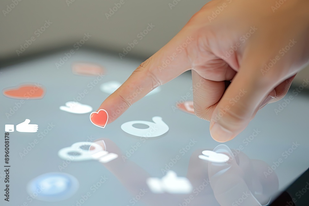 Engaging with Social Media Icons, actively choosing like and dislike ...