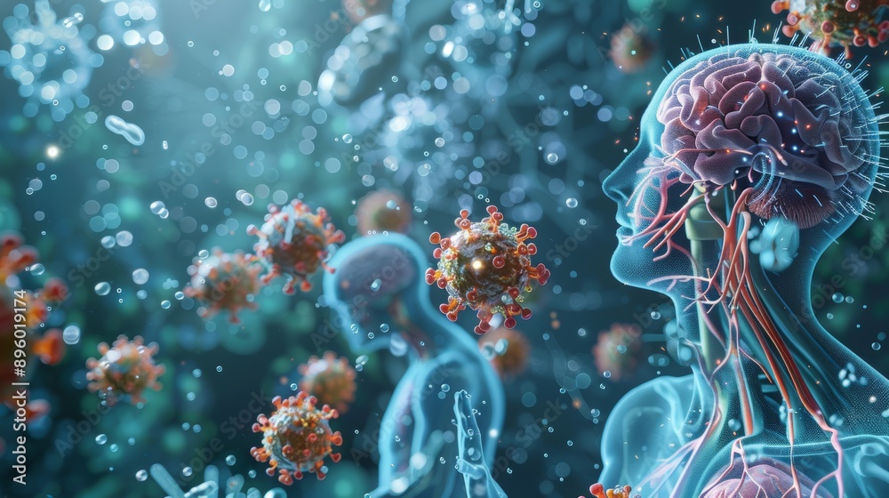 Detailed Diagram of the Human Immune System Illustrating HIV Impact for ...