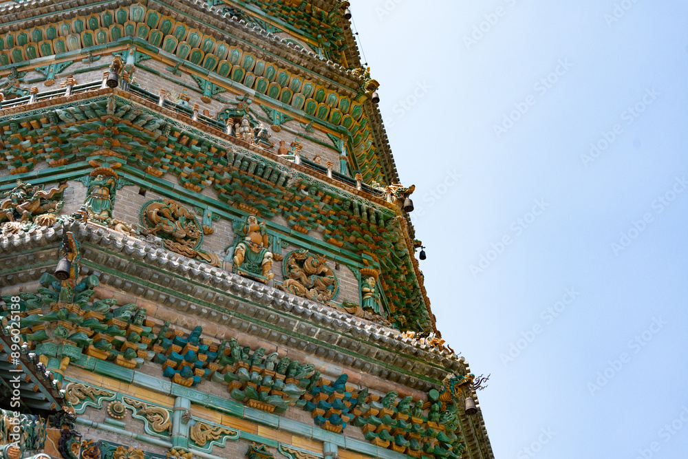 Shanxi Linfen Guangsheng Temple Glazed Pagoda, China Ancient ...