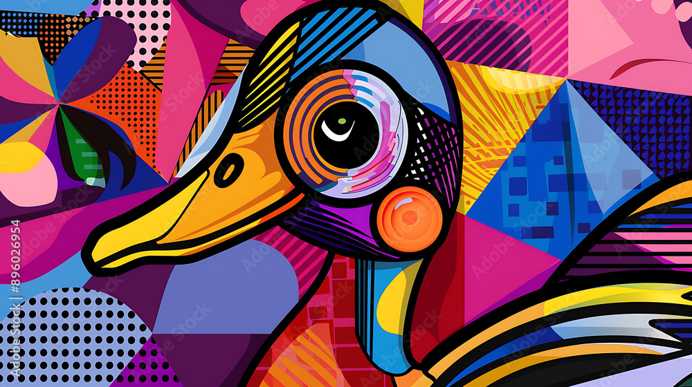 Abstract duck design, wallpaper, the animals with many abilities ...