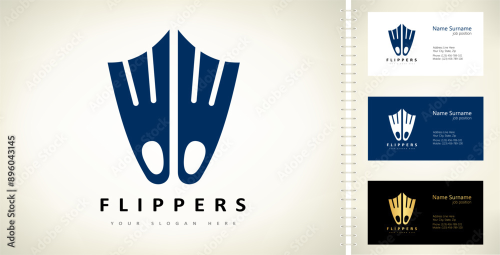 Flippers logo vector. Diving design Stock Vector | Adobe Stock