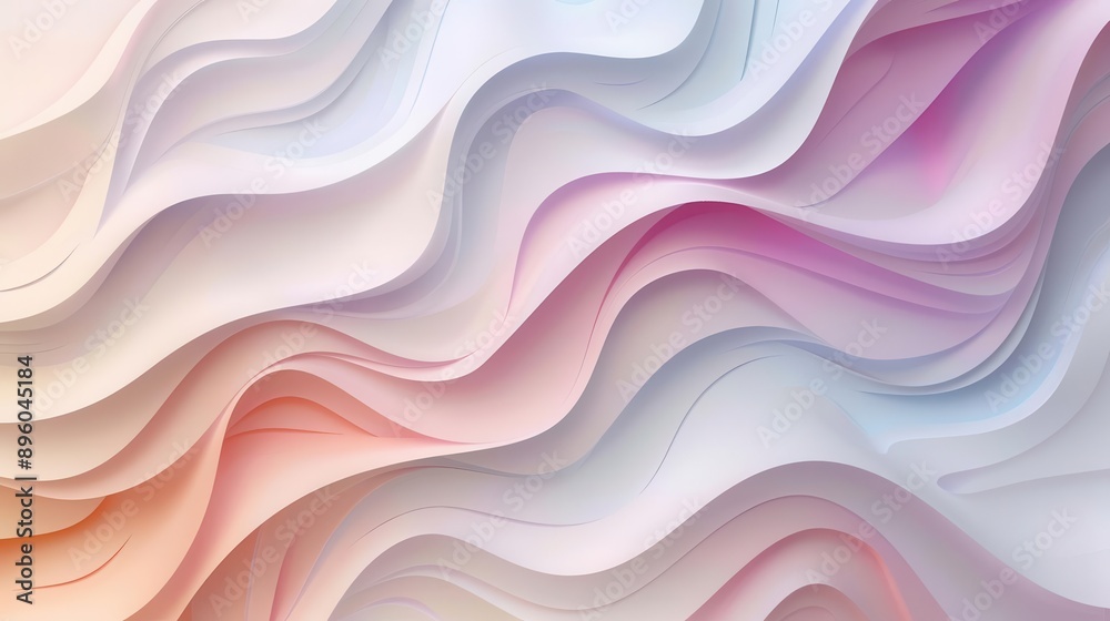 abstract panoramic wallpaper with organic flowing lines in soothing ...