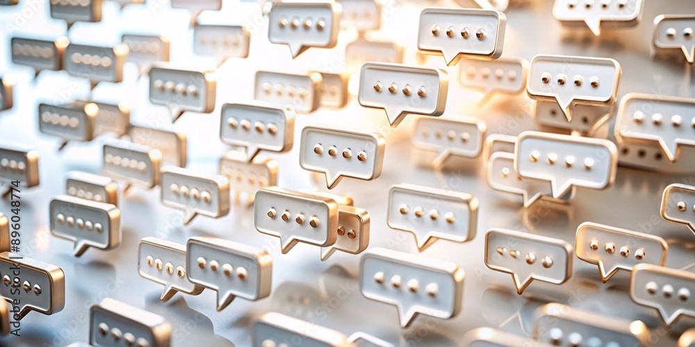 Floating Speech Bubbles. A visually striking collection of white speech ...