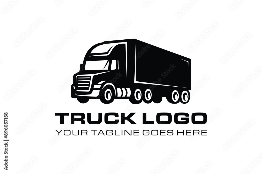 Truck Trailer Logo Design Template. Logistics and Shipping Company Logo ...