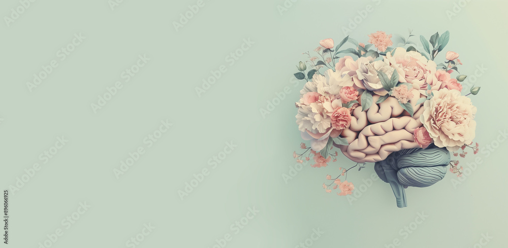 Human brain, mental health concept, positive attitude and inspiration ...