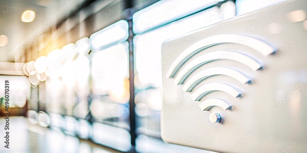 Modern Wi-Fi Symbol. Close-up of a brightly lit Wi-Fi symbol. The image ...