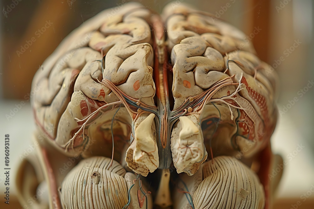 human brain with its two hemispheres and basic structures Stock ...