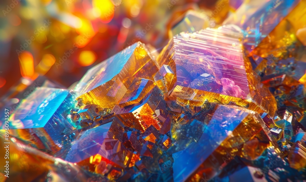 Microscopic view of crystal growth patterns, exploring mineralogy and ...