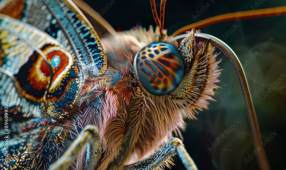 Microscopic view of butterfly proboscis, exploring insect anatomy and ...
