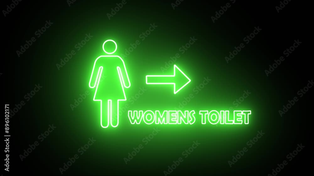 Toilet sign animation. neon sign design is perfect as a warning sign ...