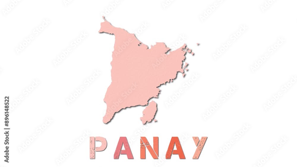 Panay map with paper regions. Animated island map growing from regions ...