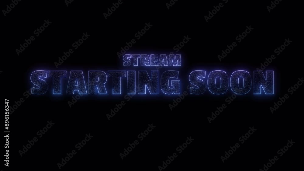 Stream starting soon neon text animation suitable for video live ...