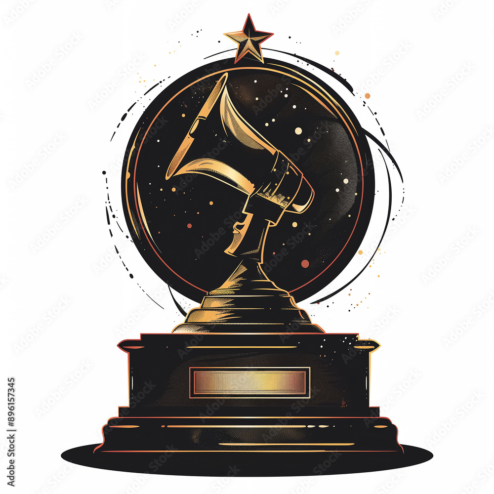 Clip Art Style Music Award Logo for Graphics Ads and Poster Designs ...